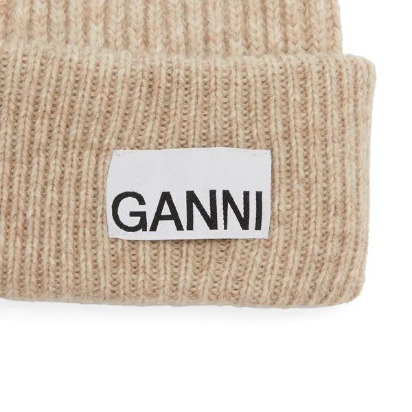 Buy GANNI Light Structured Rib Knit Beanie - Brazilian Sand At 35